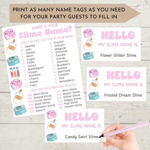 What’s Your Slime Name Sign, Instant Download Slime Party Game ...