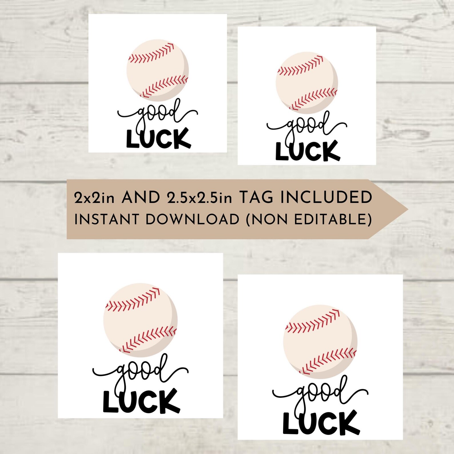 Baseball Good Luck Tag, Instant Download Baseball Tag Printable ...
