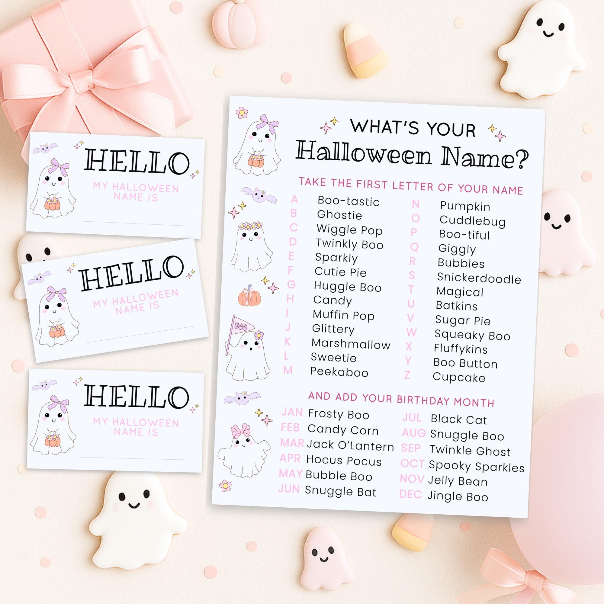 What’s Your Halloween Name Game, Printable Halloween Party Game for ...