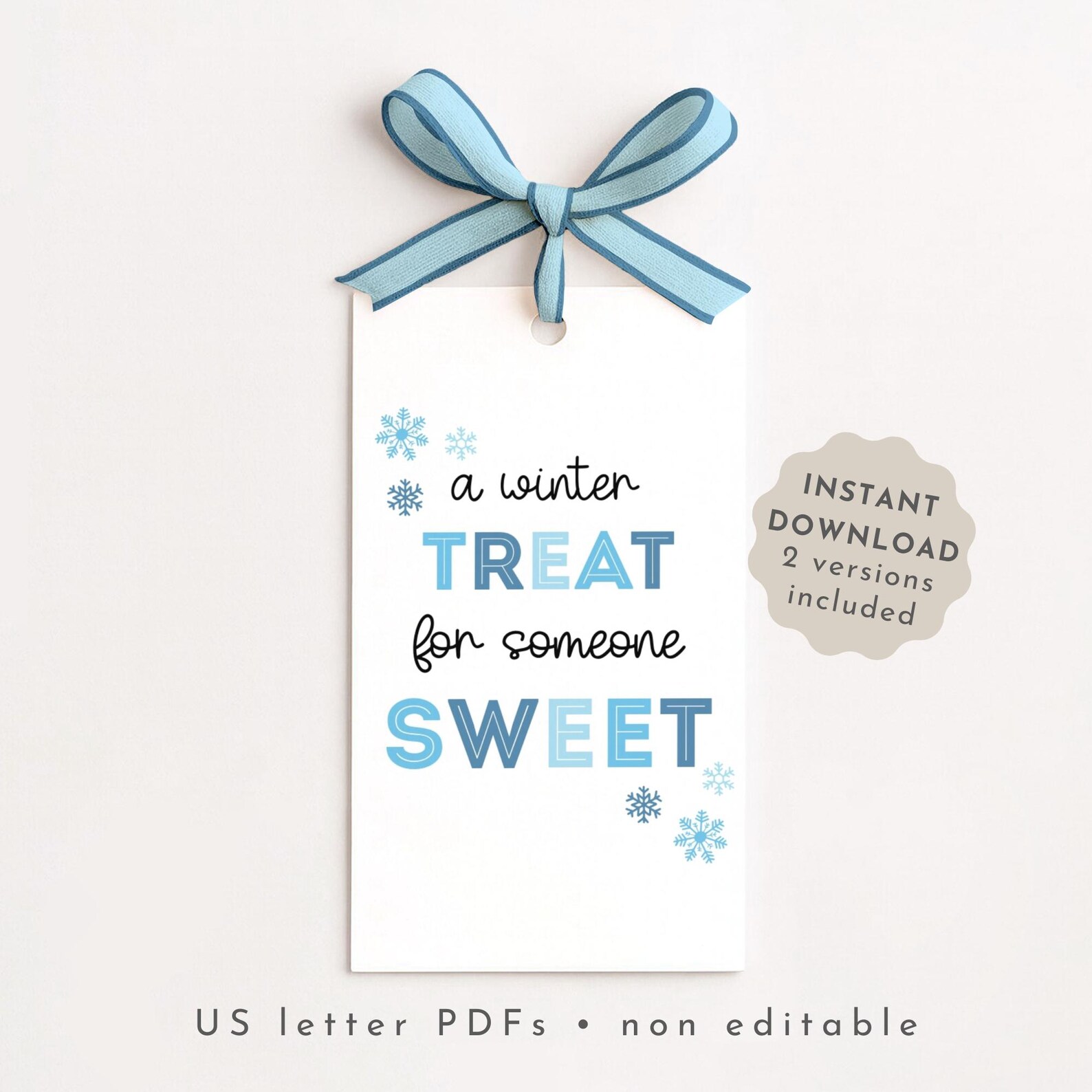 Winter Gift Tag Prinatble, A Winter Treat for Someone Sweet Tag ...