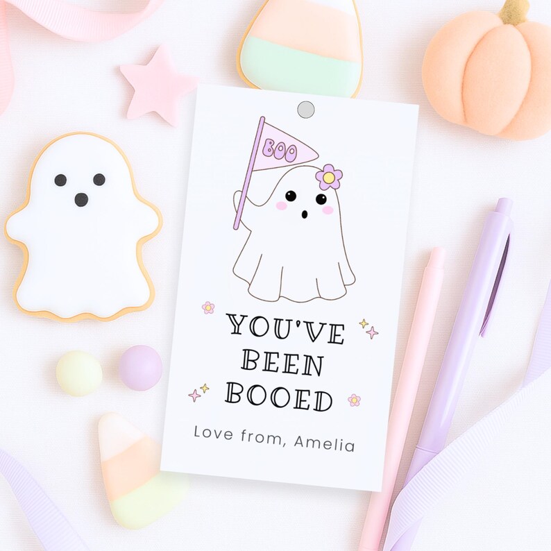 You've Been Booed Tag, Pastel Halloween Tag Editable, Ghost Halloween ...