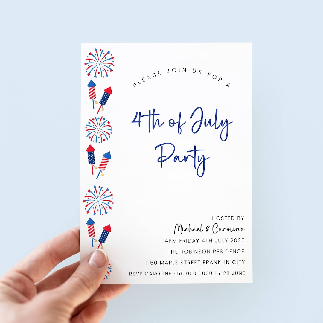 4th of July Party Invitation, Editable 4th of July Invite, Fourth of ...