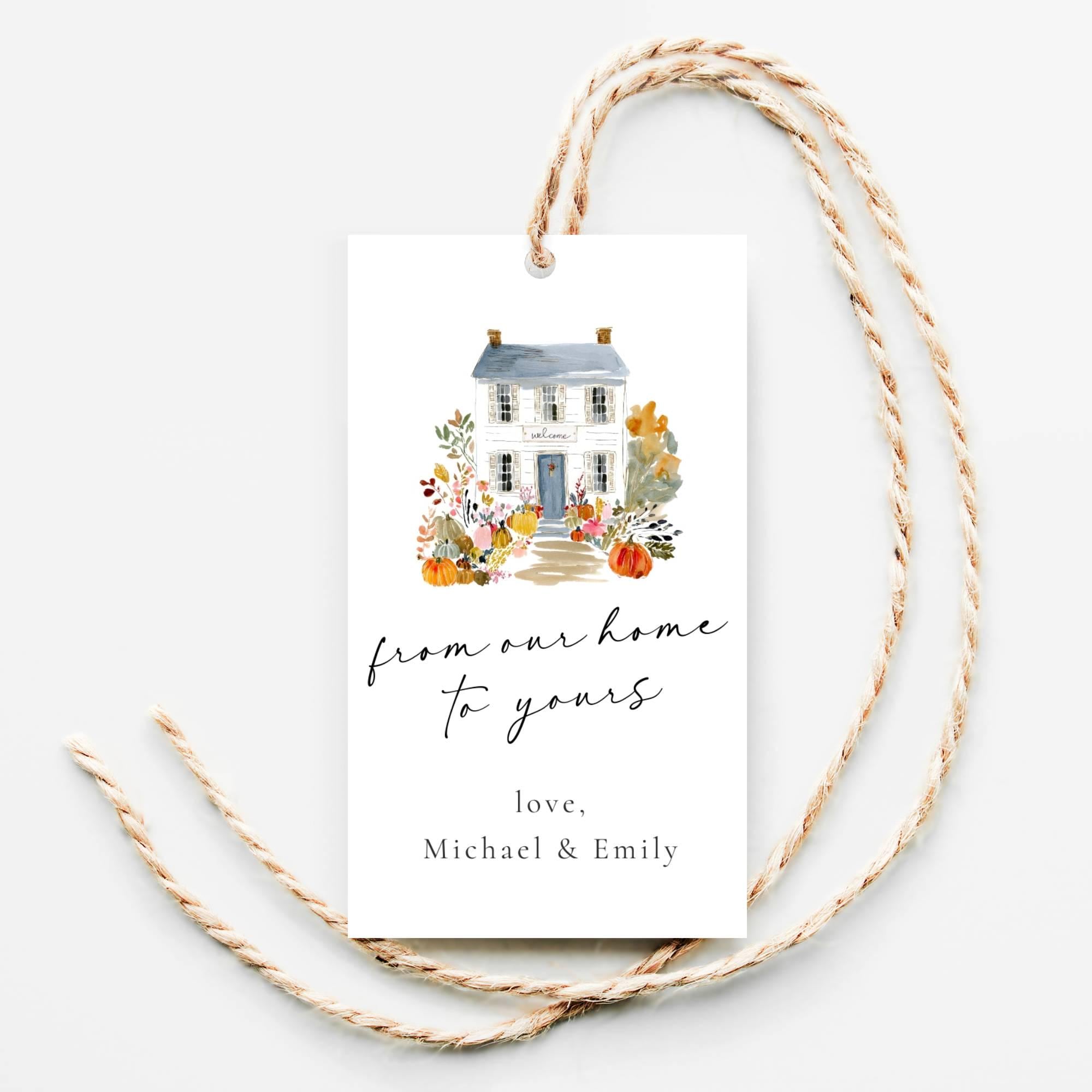 Fall Gift Tags Printable, Editable Cozy Fall Favor Tag From Our Home to ...