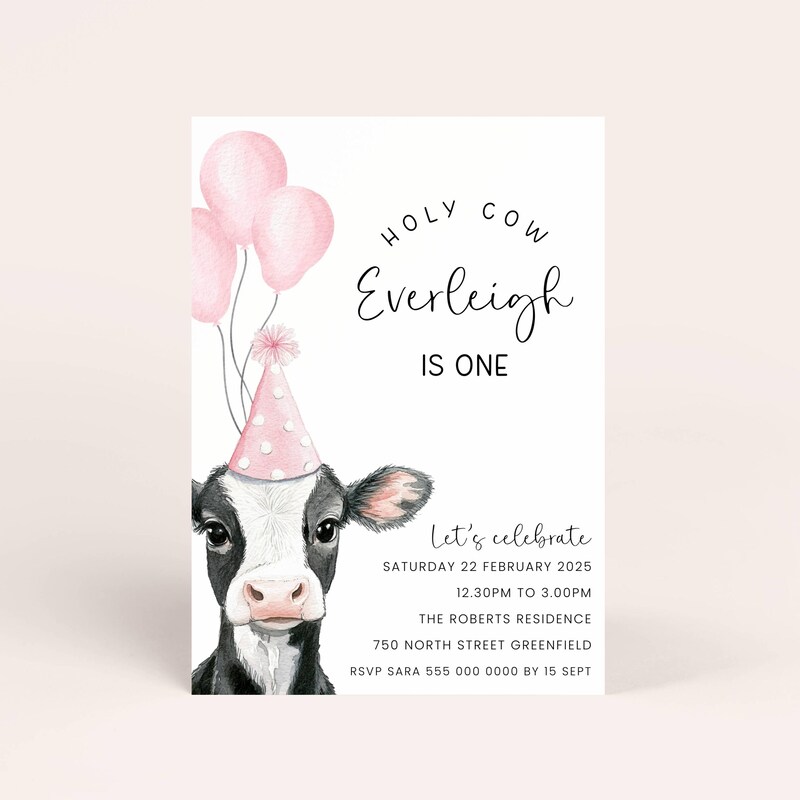 Cow First Birthday Girl - Etsy