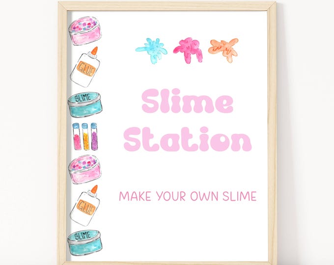 Slime Printable Signs | Slime Station Sign | Slime Birthday | Slime ...