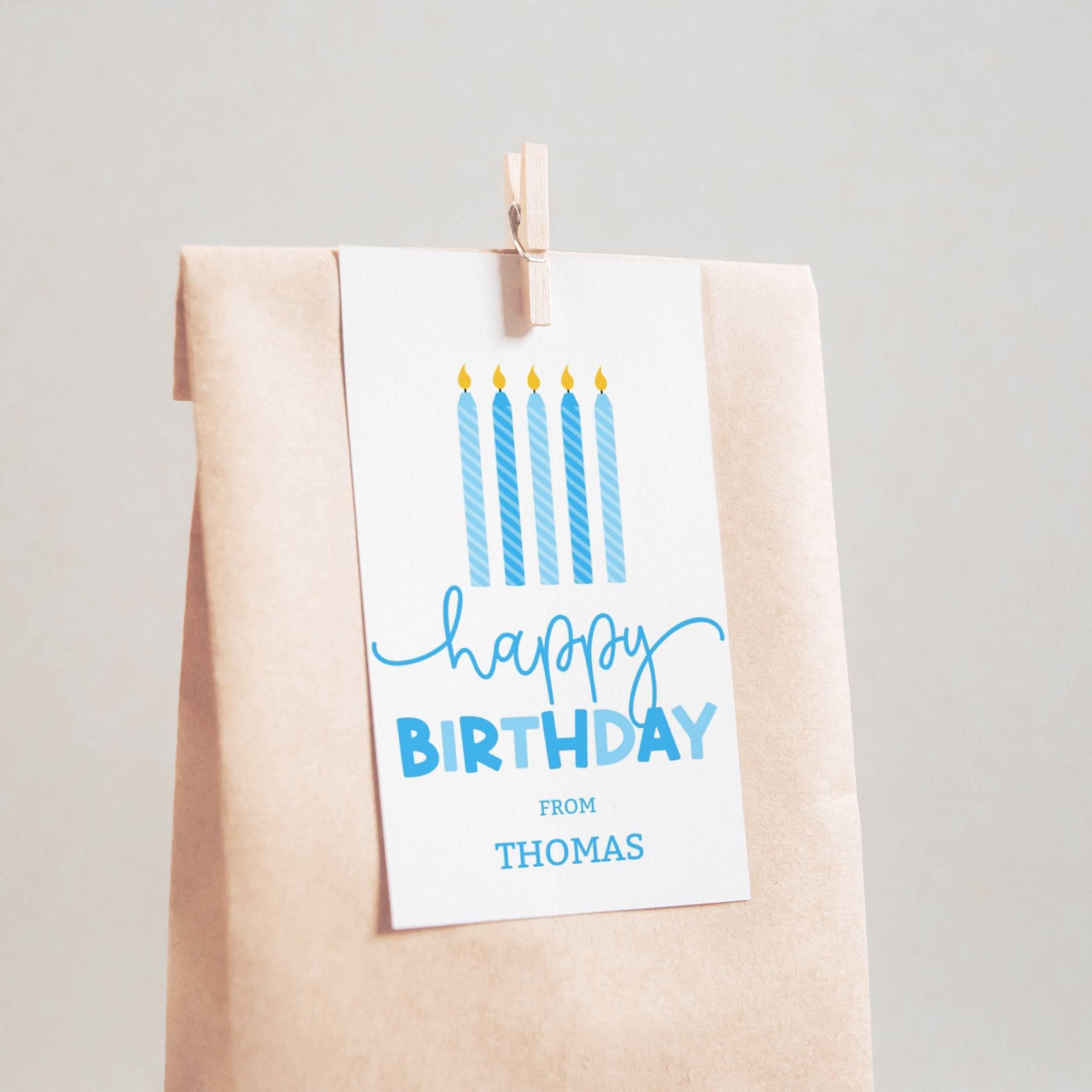 Happy Birthday Tag, Editable Happy Birthday Gift Tag Printable, Boy ...