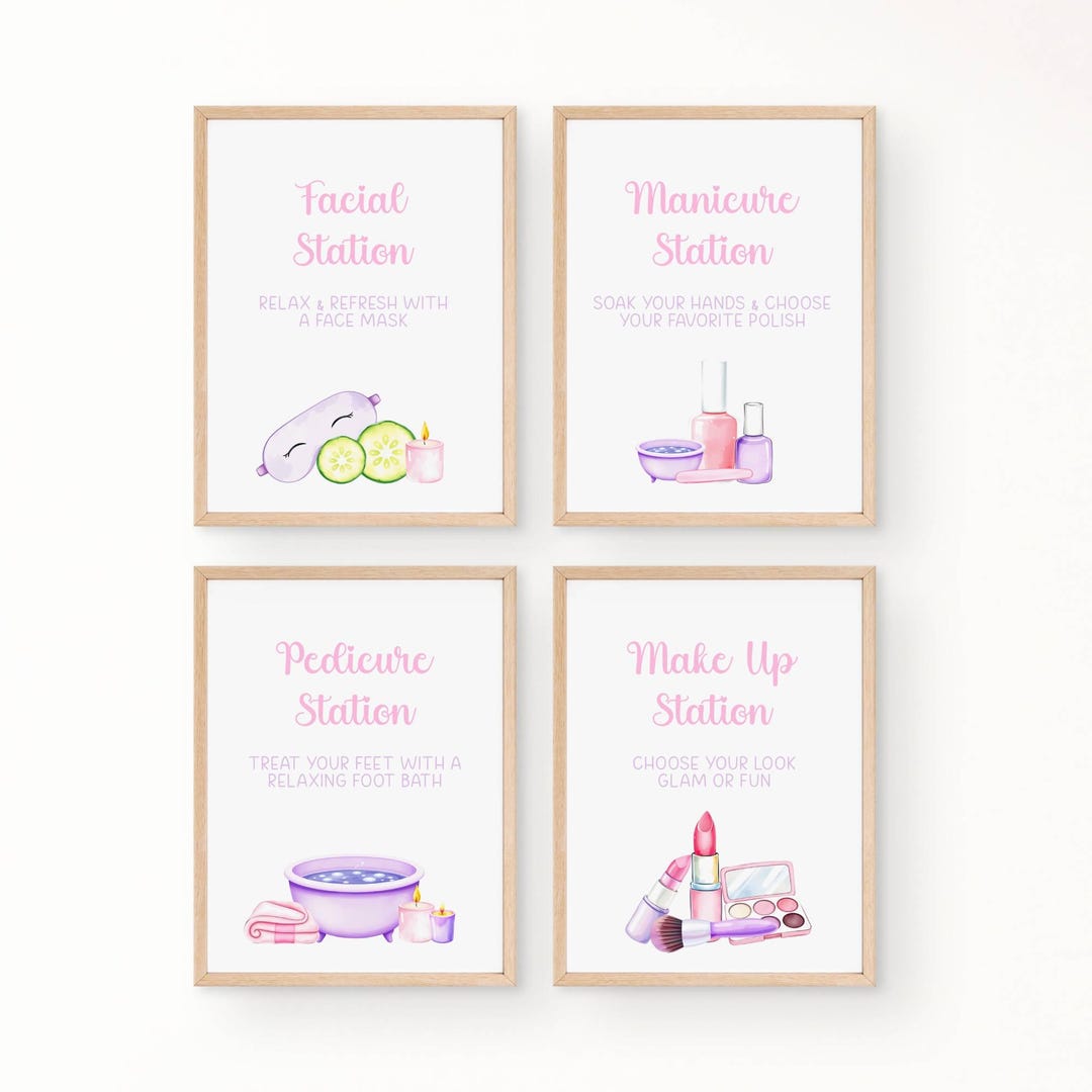 Spa Party Signs, Editable Spa Birthday Signs, Digital Spa Party ...