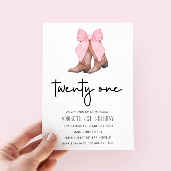 Western 21st Birthday Invitation - Etsy