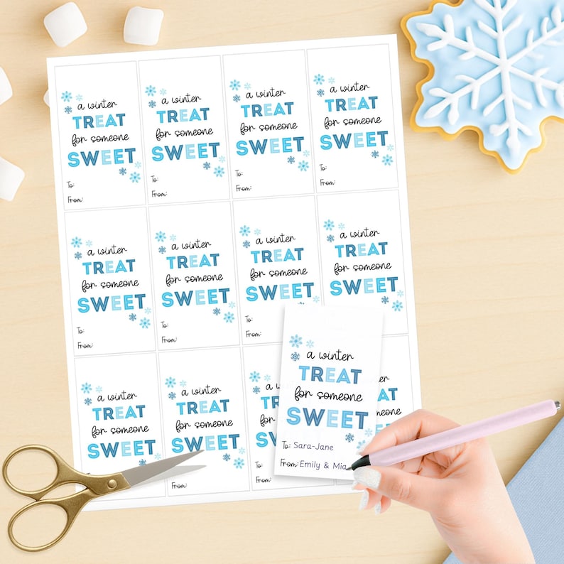 Winter Gift Tag Prinatble, A Winter Treat for Someone Sweet Tag ...