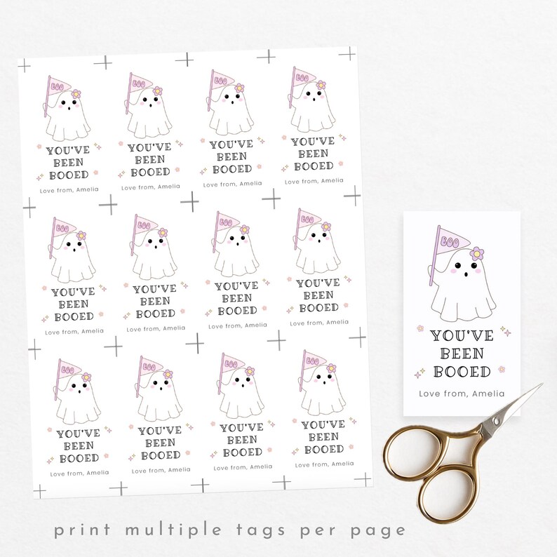 You've Been Booed Tag, Pastel Halloween Tag Editable, Ghost Halloween ...