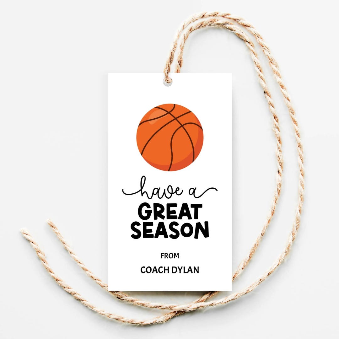 Basketball Good Luck Tag, Basketball Tag Have A Great Season, Editable ...
