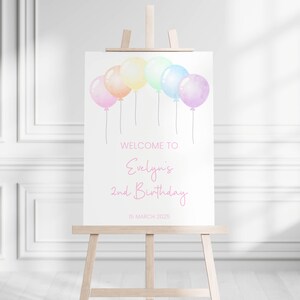 Pastel Welcome Sign Birthday Party Welcome Sign Editable, Pastel ...