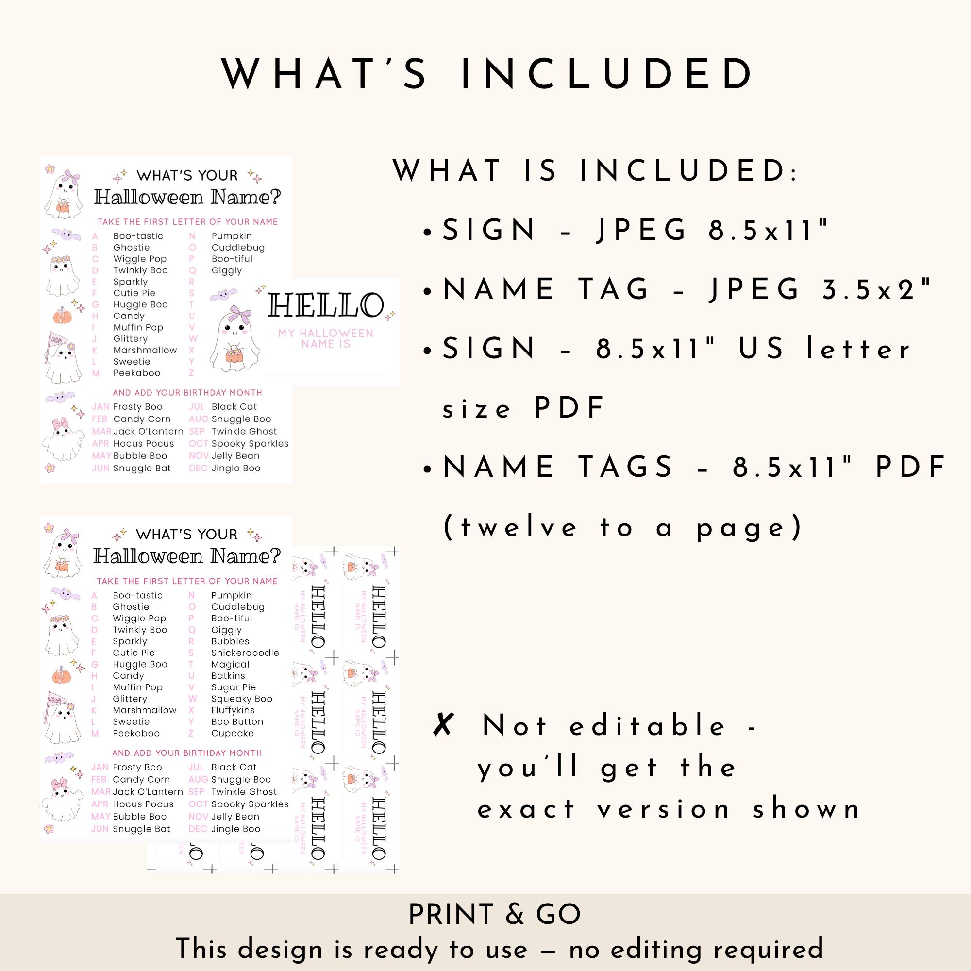 What’s Your Halloween Name Game, Printable Halloween Party Game for ...