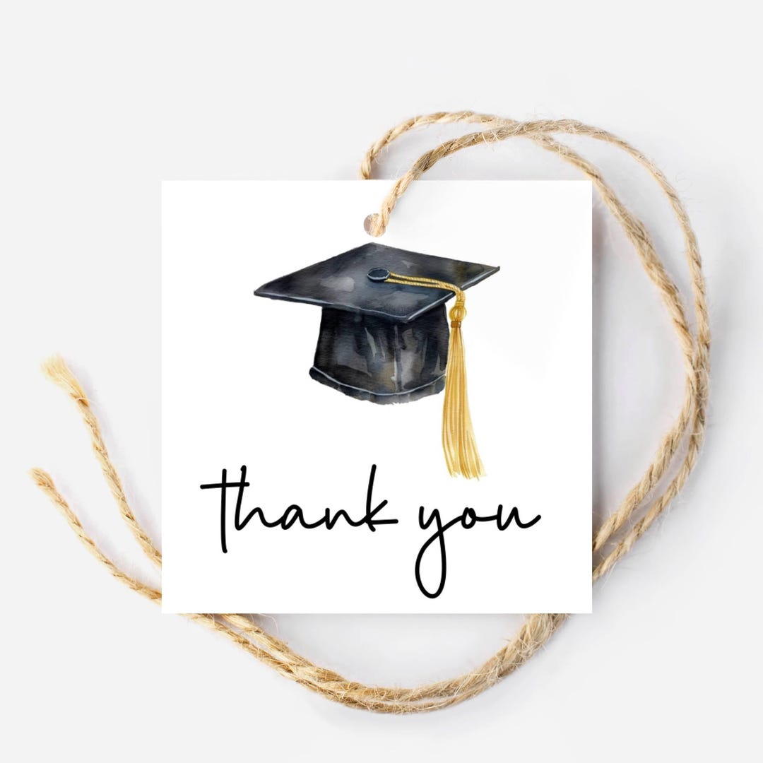 Graduation Thank You Favor Tag, Instant Download Graduation Party Thank ...