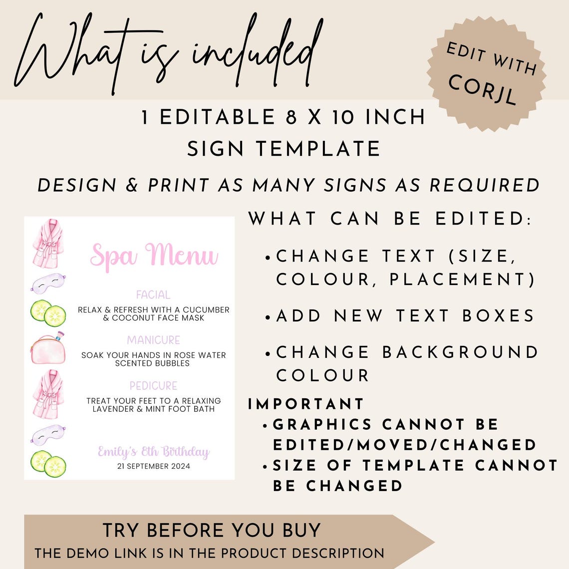 Spa Party Menu, Editable Spa Menu Sign for Girls, Pink Spa Menu, Spa ...