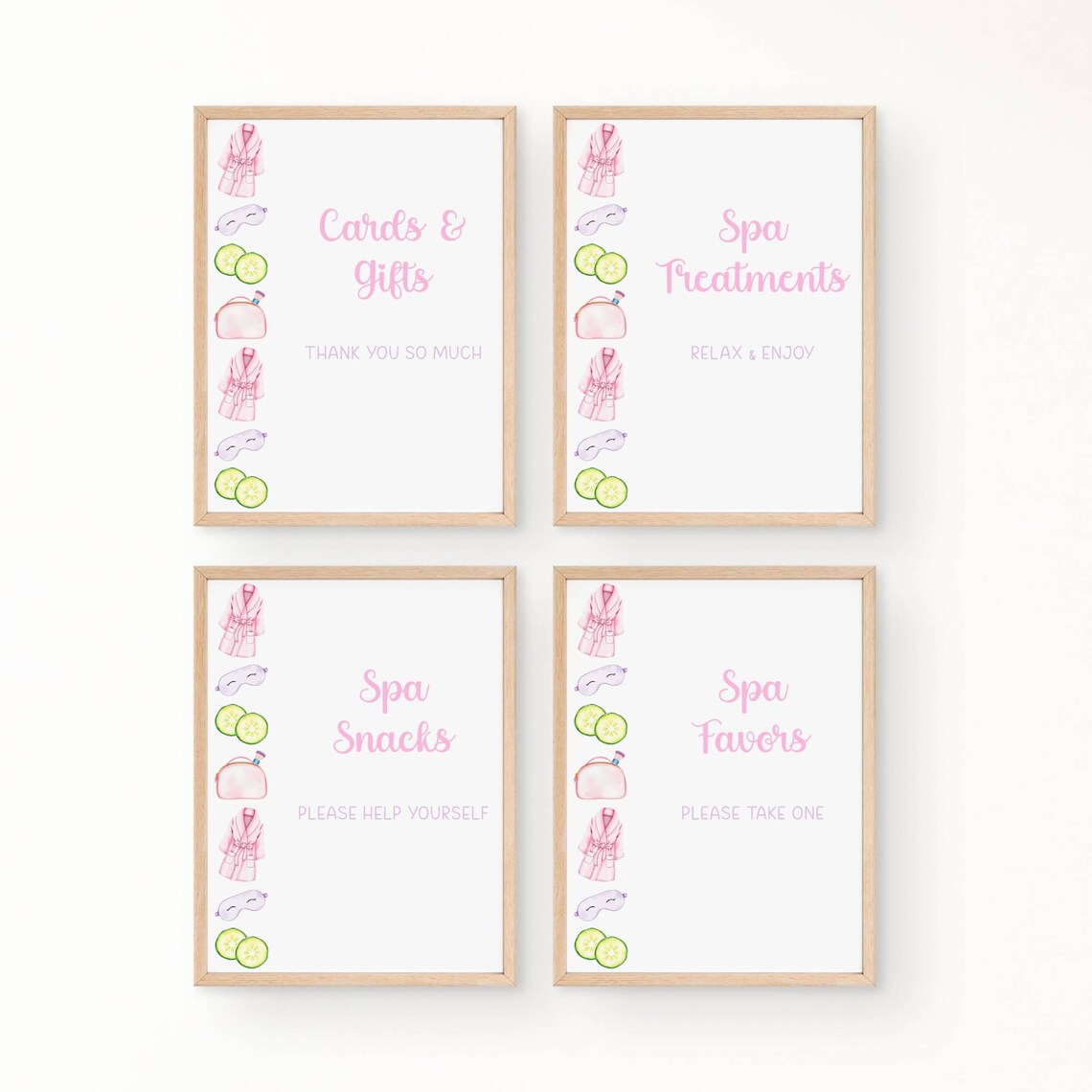 Spa Party Signs, Editable Spa Birthday Signs, Digital Pink Spa Party ...
