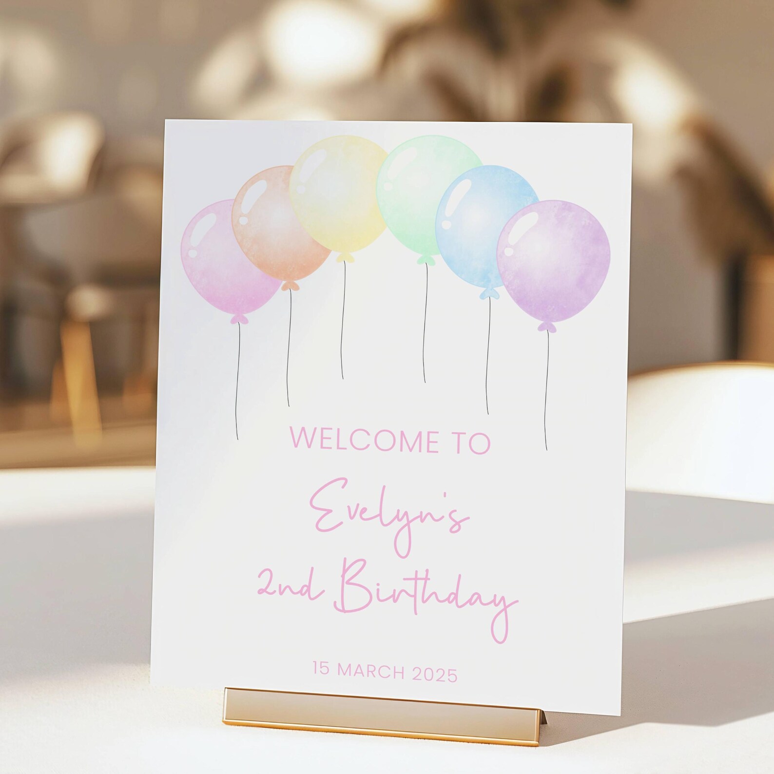 Pastel Welcome Sign Birthday Party Welcome Sign Editable, Pastel ...