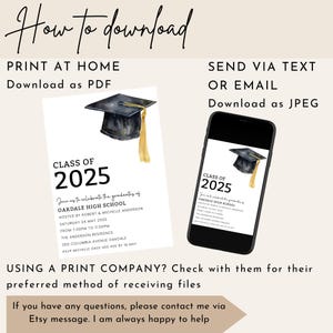 Class of 2025 Graduation Invitation, Editable Graduation Invite ...