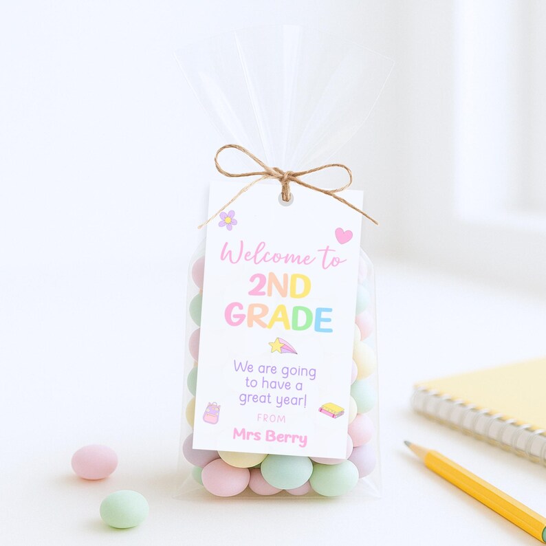 Welcome to 2nd Grade Tag Pastel, Editable Back to School Tag, Printable ...