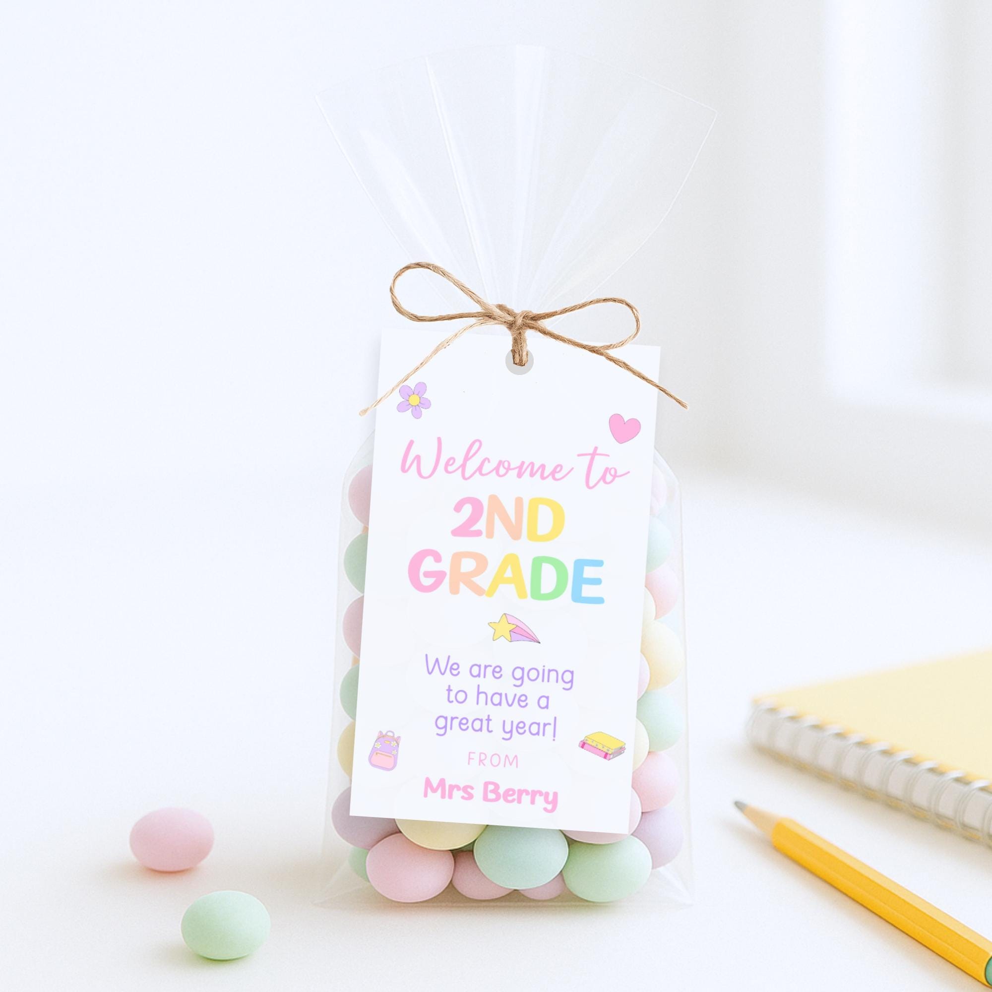 Welcome to 2nd Grade Tag Pastel, Editable Back to School Tag, Printable ...