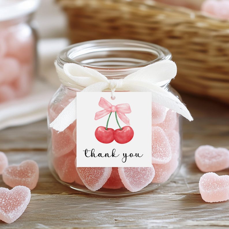 Cherry Gift Tag Instant Download Cherry Thank You Tag Printable, Girl ...