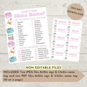 What’s Your Slime Name Sign, Instant Download Slime Party Game ...