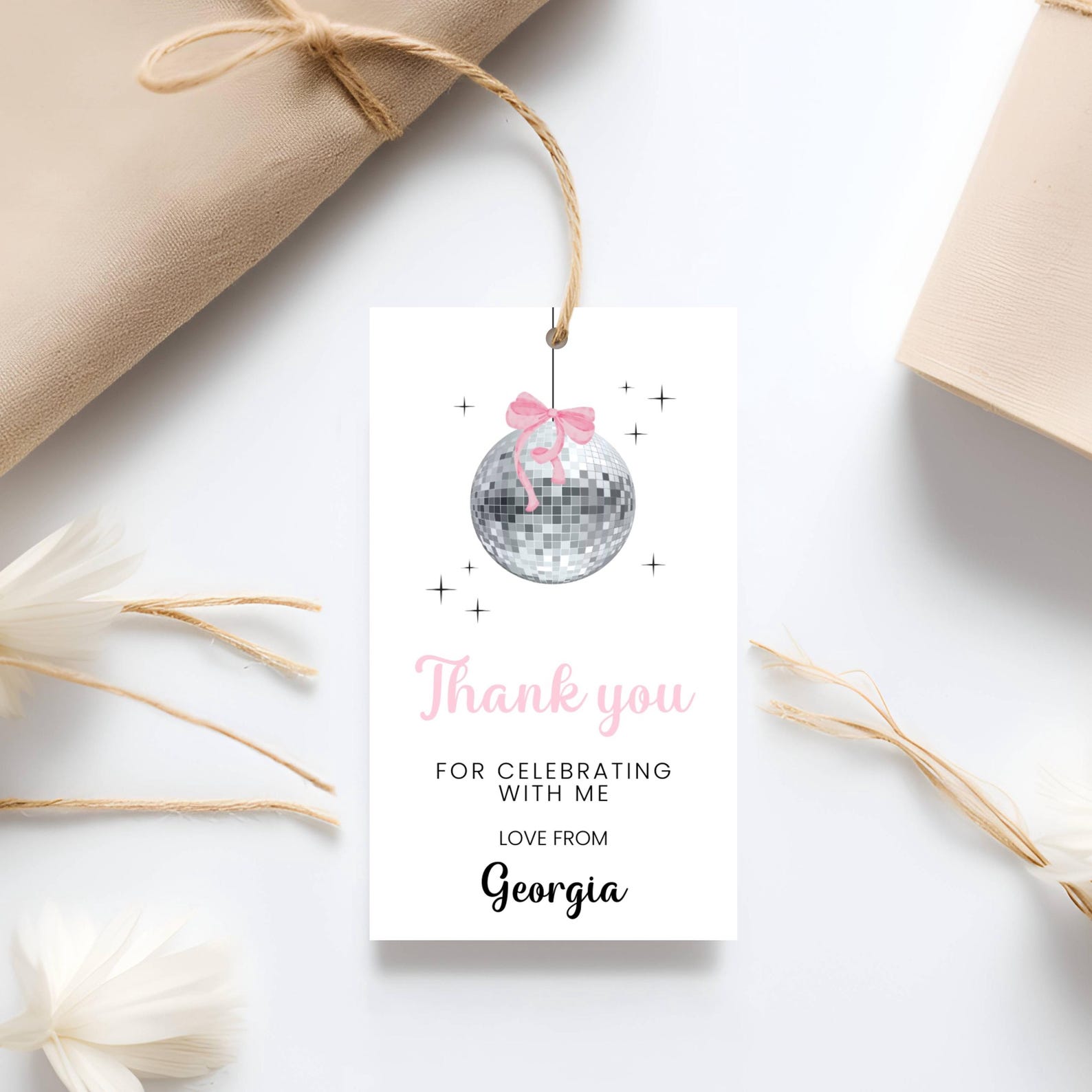 Disco Favor Tag, Editable Disco Birthday Thank You Tag for Party Bags ...