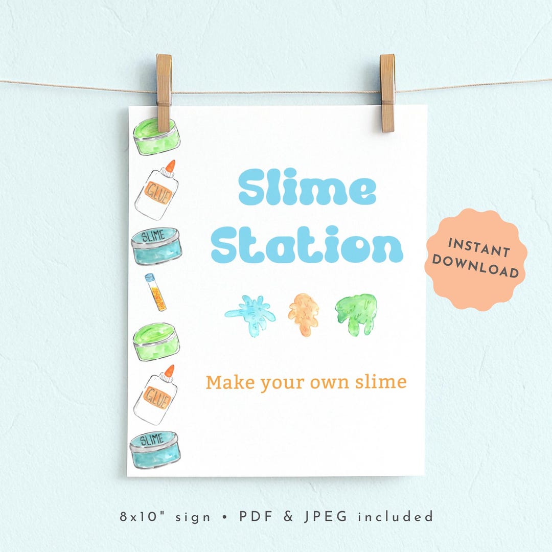 Slime Station Sign, Make Your Own Slime Sign Printable, Slime Sign for ...