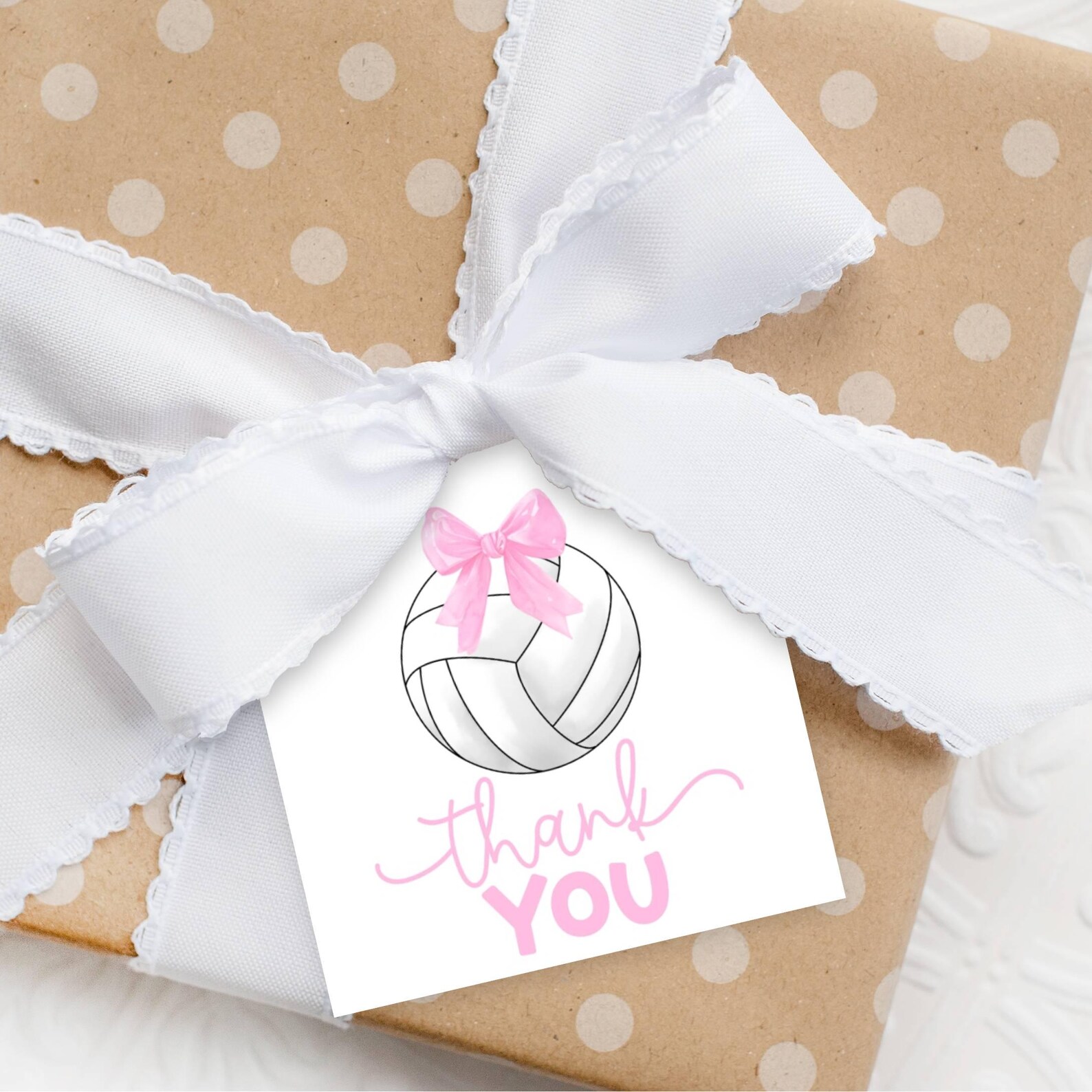 Volleyball Thank You Tag, Instant Download Pink Volleyball Tag ...