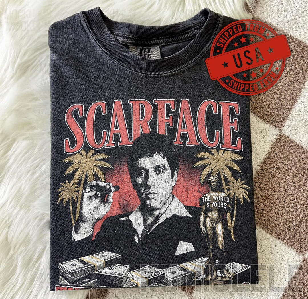 Vintage Scarface T-shirt, Tony Montana the World is Yours Tee, Al ...