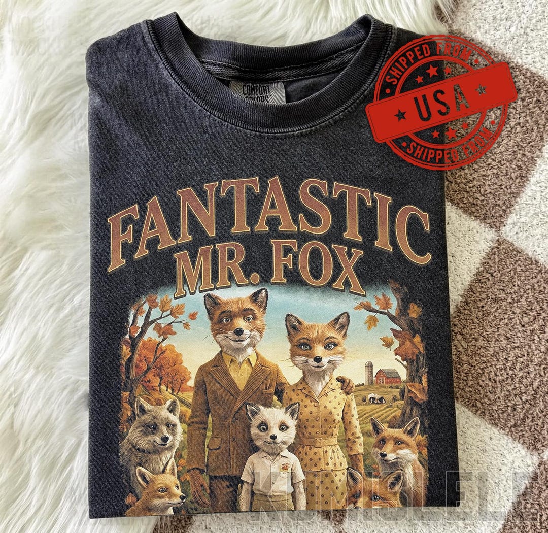 Comfort Colors Fantastic Mr. Fox Graphic Tee, A Wes Anderson Film Shirt ...