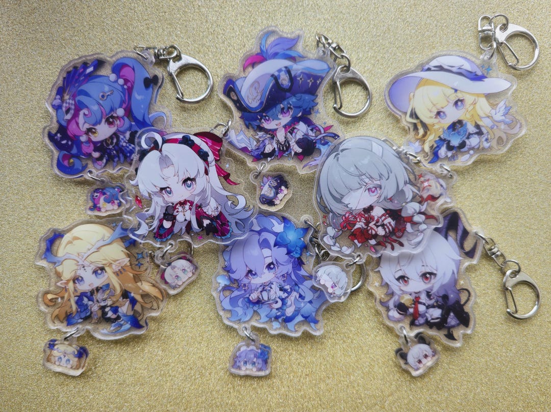 Buy 2 Get 1 Free Wuthering Waves WUWA Acrylic Cute Chibi Keychains Jinhsi Camellya Carlotta ...