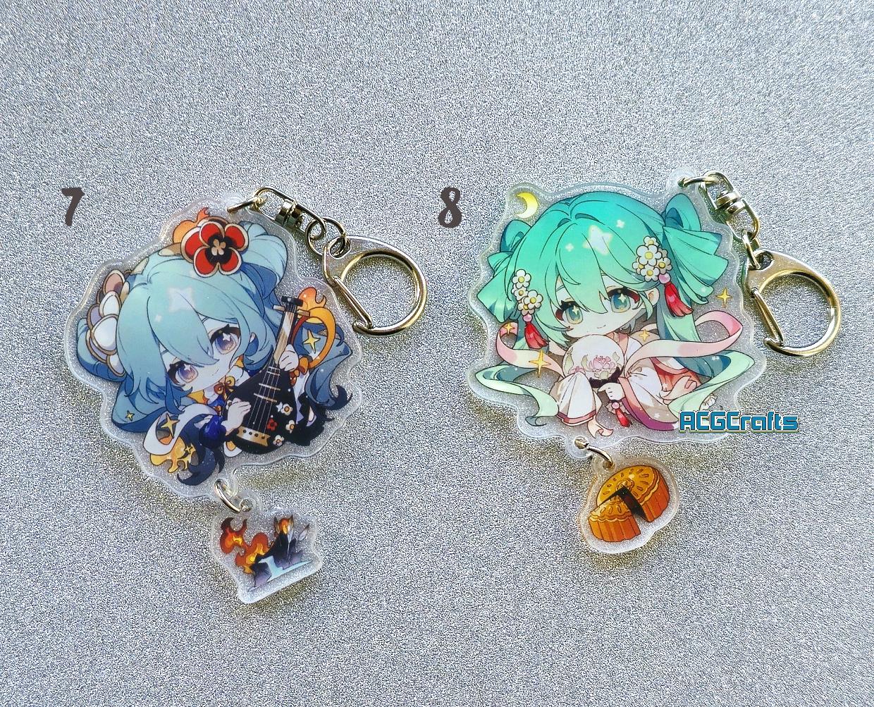 Hatsune Miku Charm With Dangling Part Cute Chibi - Double Sided ...