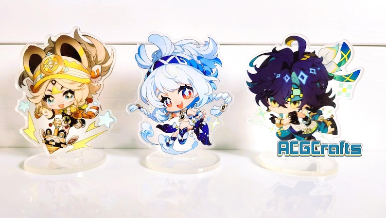 Genshin Impact Natlan Character Acrylic Keychain or Stand 3 Characters ...