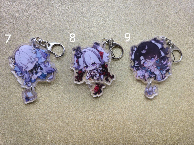 Buy 2 Get 1 Free Wuthering Waves WUWA Acrylic Cute Chibi Keychains Jinhsi Camellya Carlotta ...