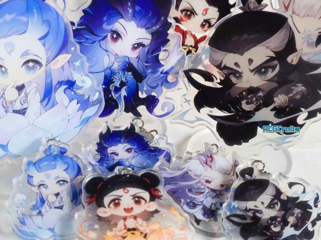 Nezha 2 Chibi Keychain - 5 Designs Acrylic Charm Acrylic Stand - Etsy
