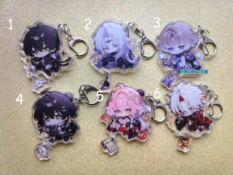Buy 2 Get 1 Free Wuthering Waves WUWA Acrylic Cute Chibi Keychains Jinhsi Camellya Carlotta ...