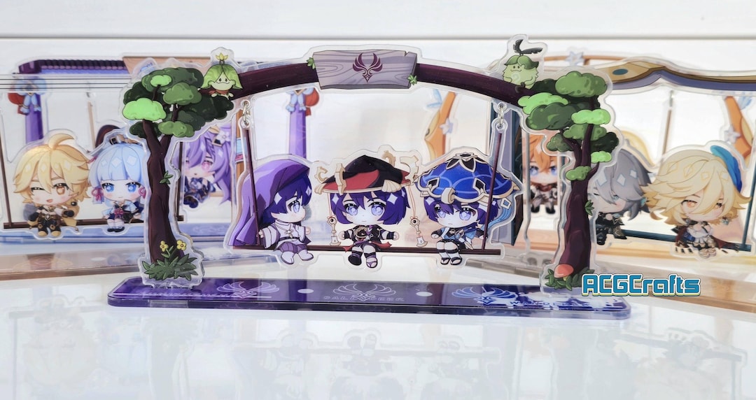 Genshin Impact Standee Moveable Swing Stand Keqing Ganyu Alhaitham ...