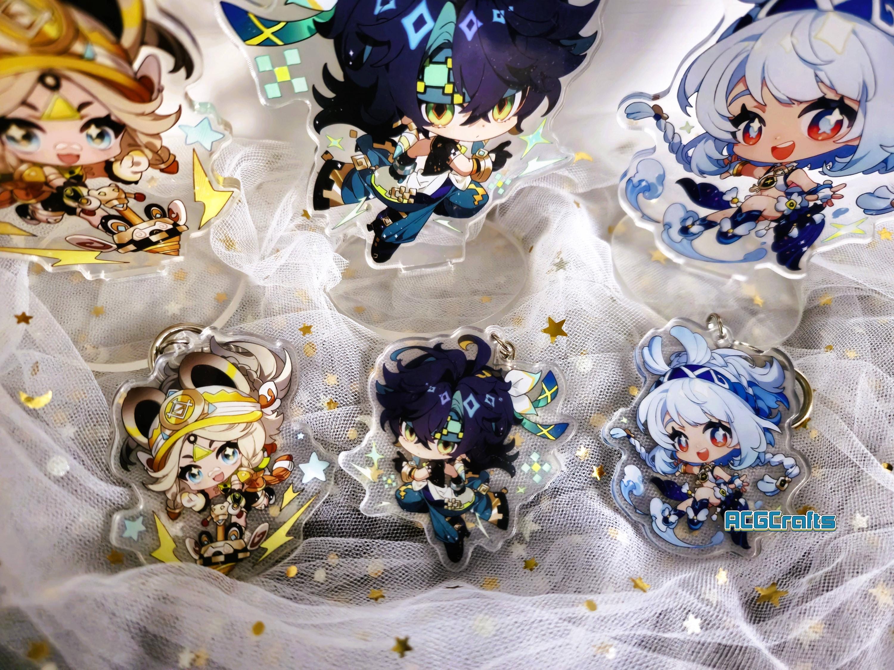 Genshin Impact Natlan Character Acrylic Keychain or Stand 3 Characters ...