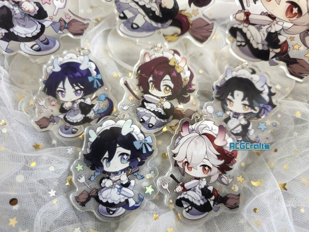 Genshin Impact Maid Acrylic Keychain or Stand -5 Characters Wanderer ...