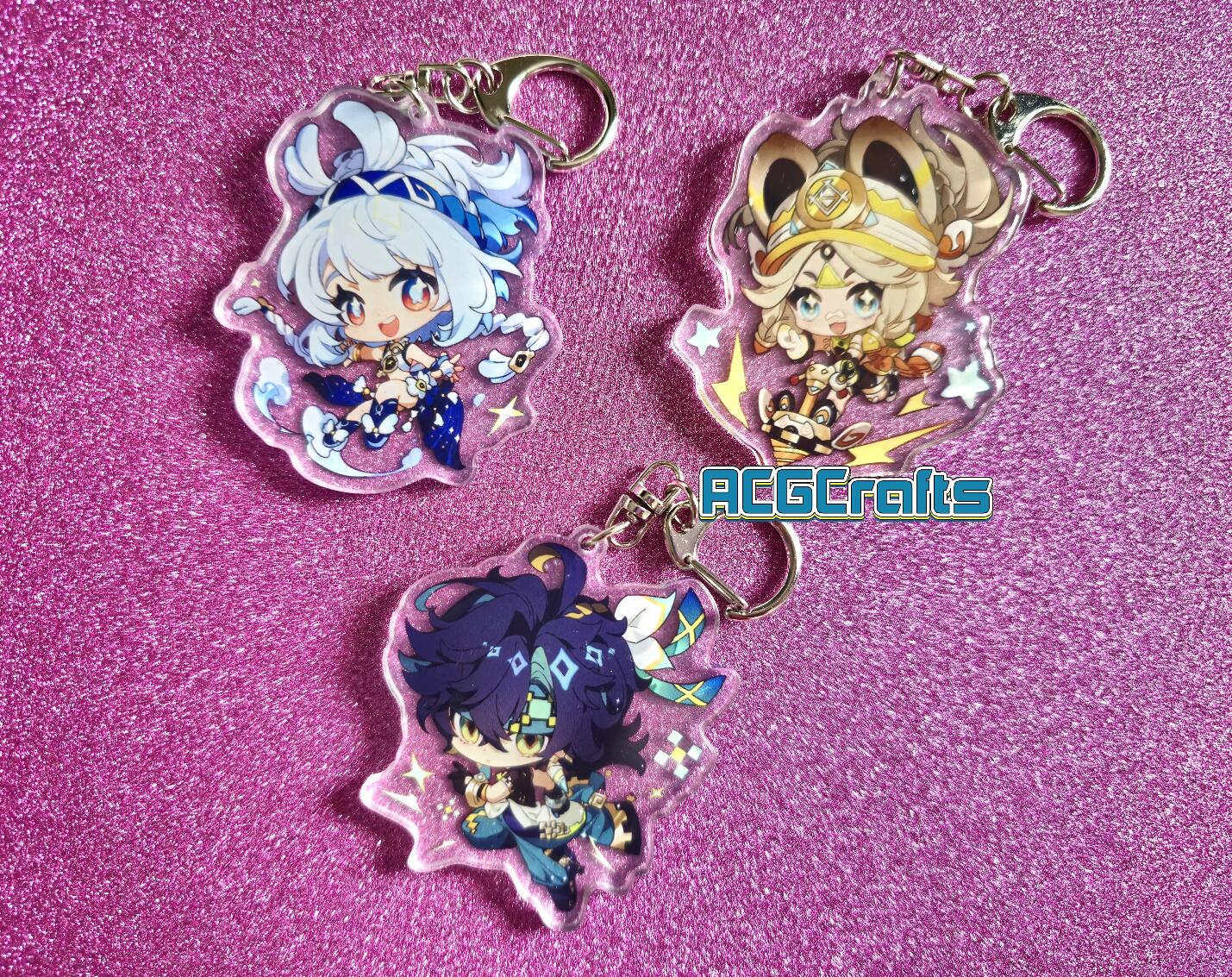 Genshin Impact Natlan Character Acrylic Keychain or Stand 3 Characters ...