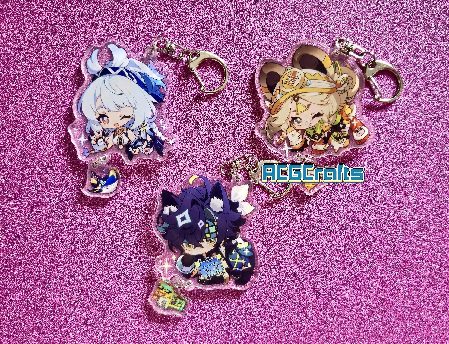 Genshin Impact Natlan Character Acrylic Keychain 3 Characters Mualani ...