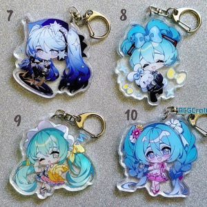 Hatsune Miku Acrylic Charm or Stand Cute Chibi - Double Sided Keychain ...