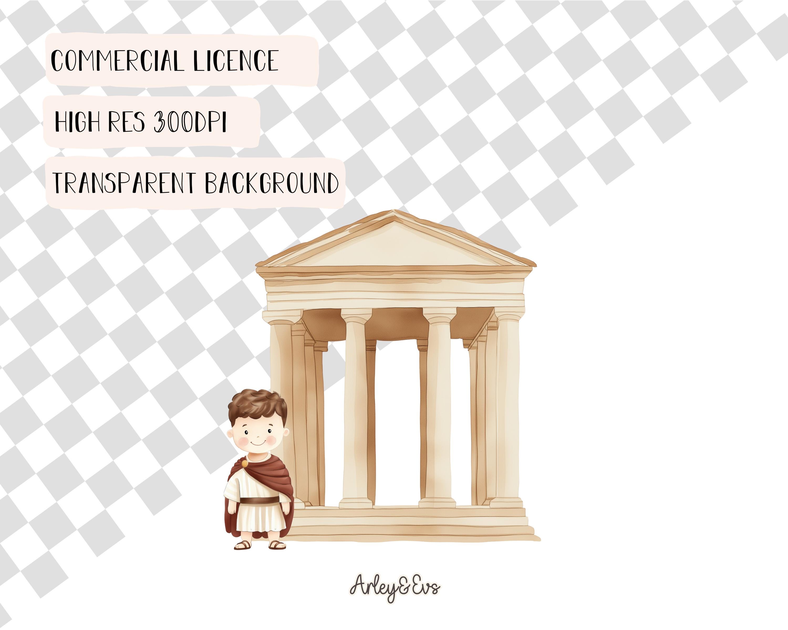 Watercolor Roman Empire Clipart Bundle: 54 PNG Illustrations (digital ...