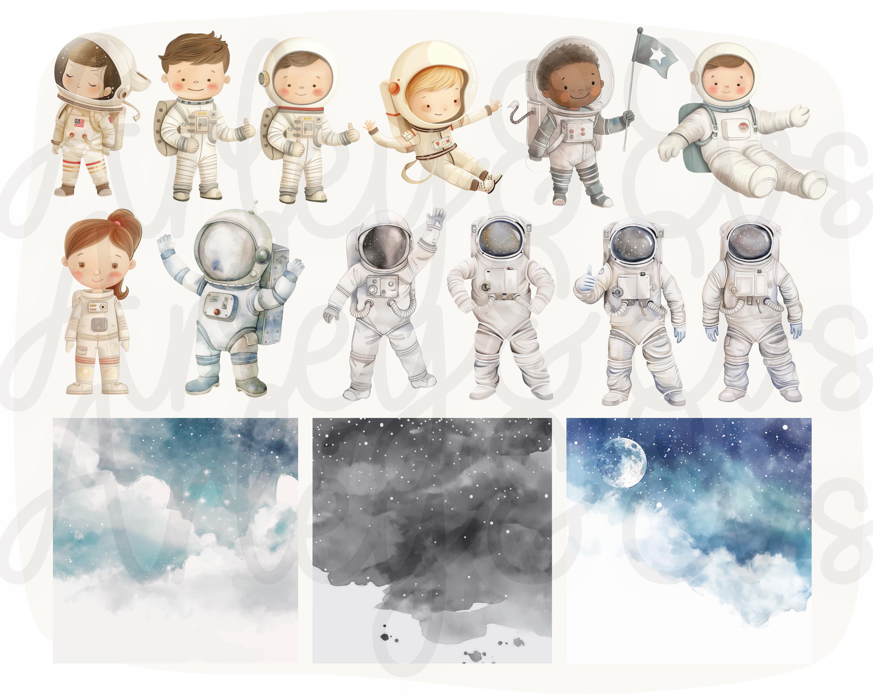 Space Clipart Set, Clipart Bundle, Watercolor Space, Commercial Use ...