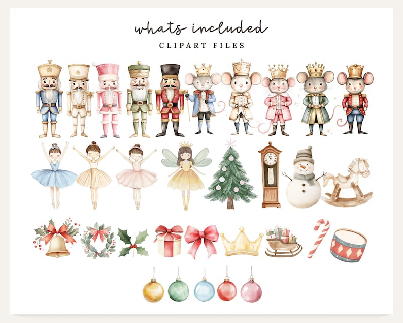 Watercolor Christmas Nutcracker Clipart Bundle: Commercial Use PNG ...