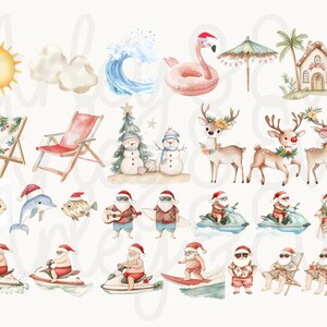 Tropical Christmas Clipart Bundle, Watercolour Christmas Workshop ...
