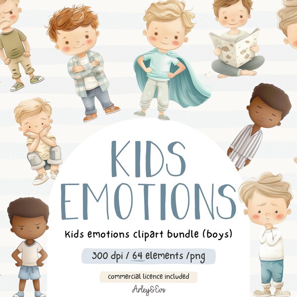 Children Feelings Faces Clip Art Set 1 Chirp Graphics - Etsy Canada