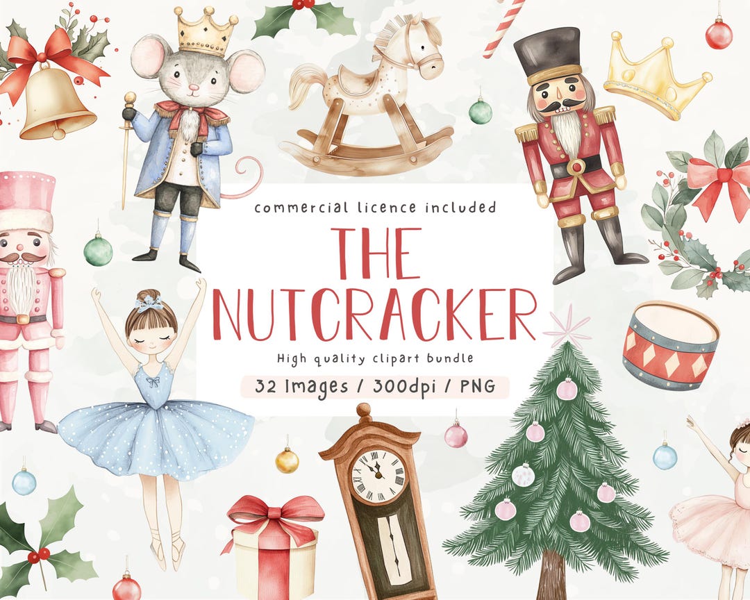 Christmas Nutcracker, Clipart Bundle, Watercolour Nutcracker ...
