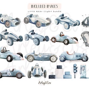 Watercolor Race Car Clipart Bundle: Vintage Nursery PNG (commercial Use ...